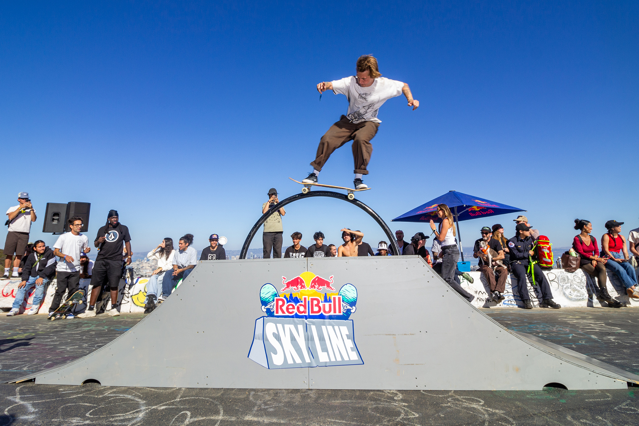 Skateboarders from around the Bay Area ascend to iconic SF landmark