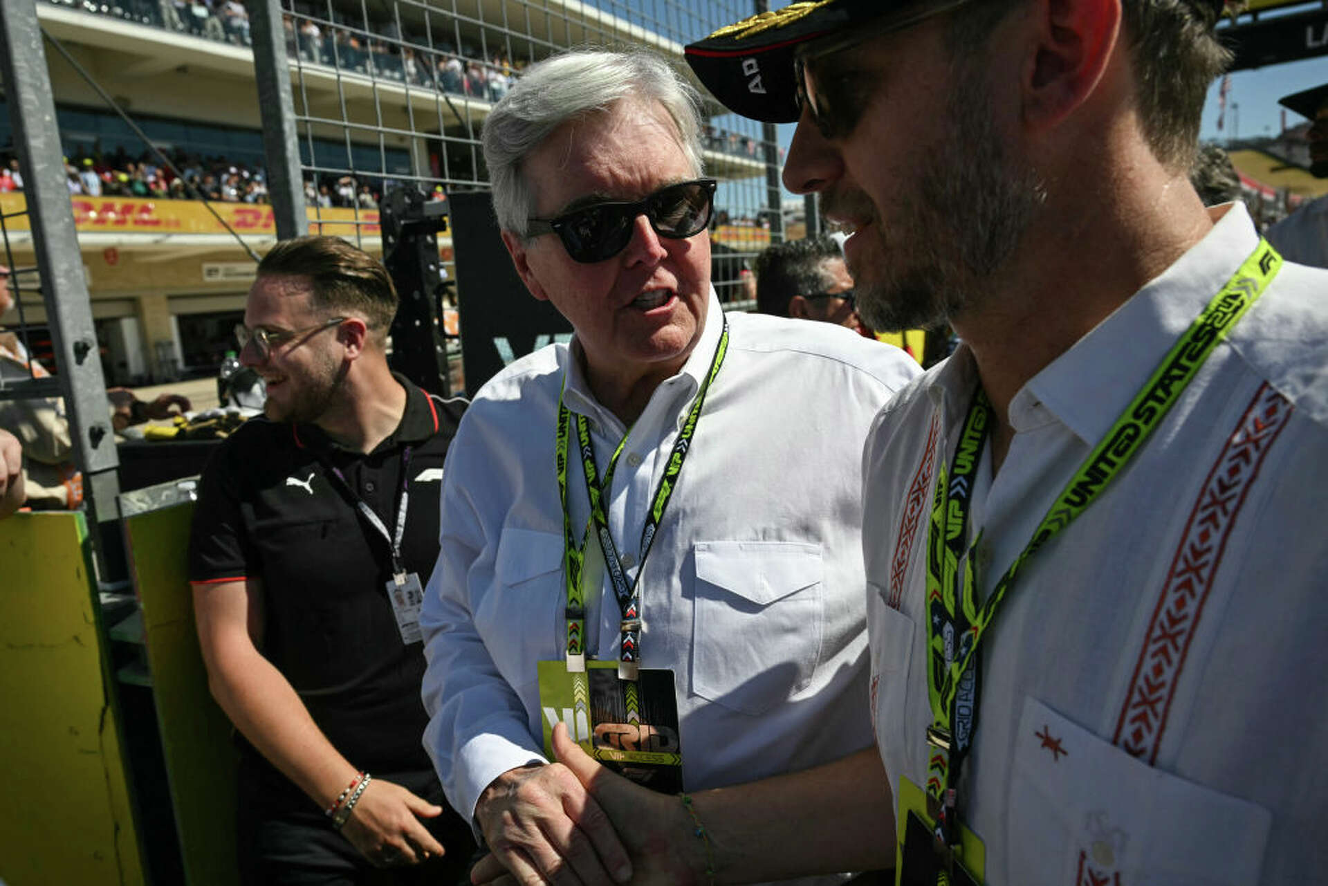 What famous celebrities went to F1 Grand Prix in Texas?
