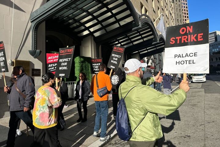 Hundreds of SF luxury hotel’s workers join strike
