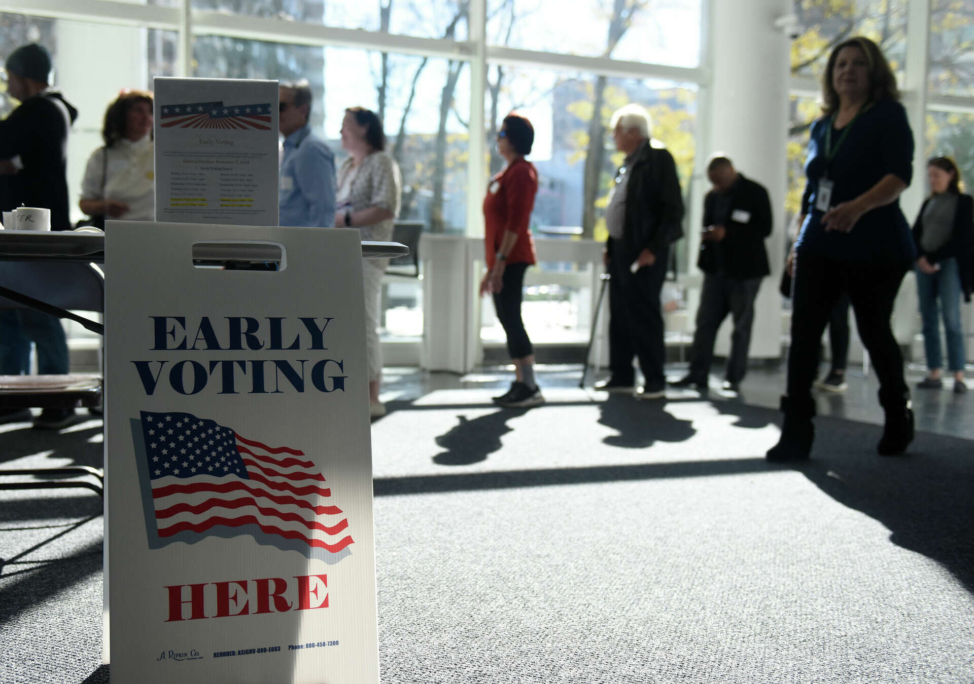 Stamford early voting crowds government center as residents line up