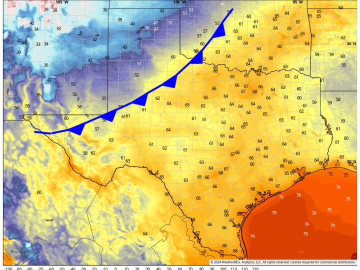 Cold front to hit parts of Texas Friday. Here's where temps fall.