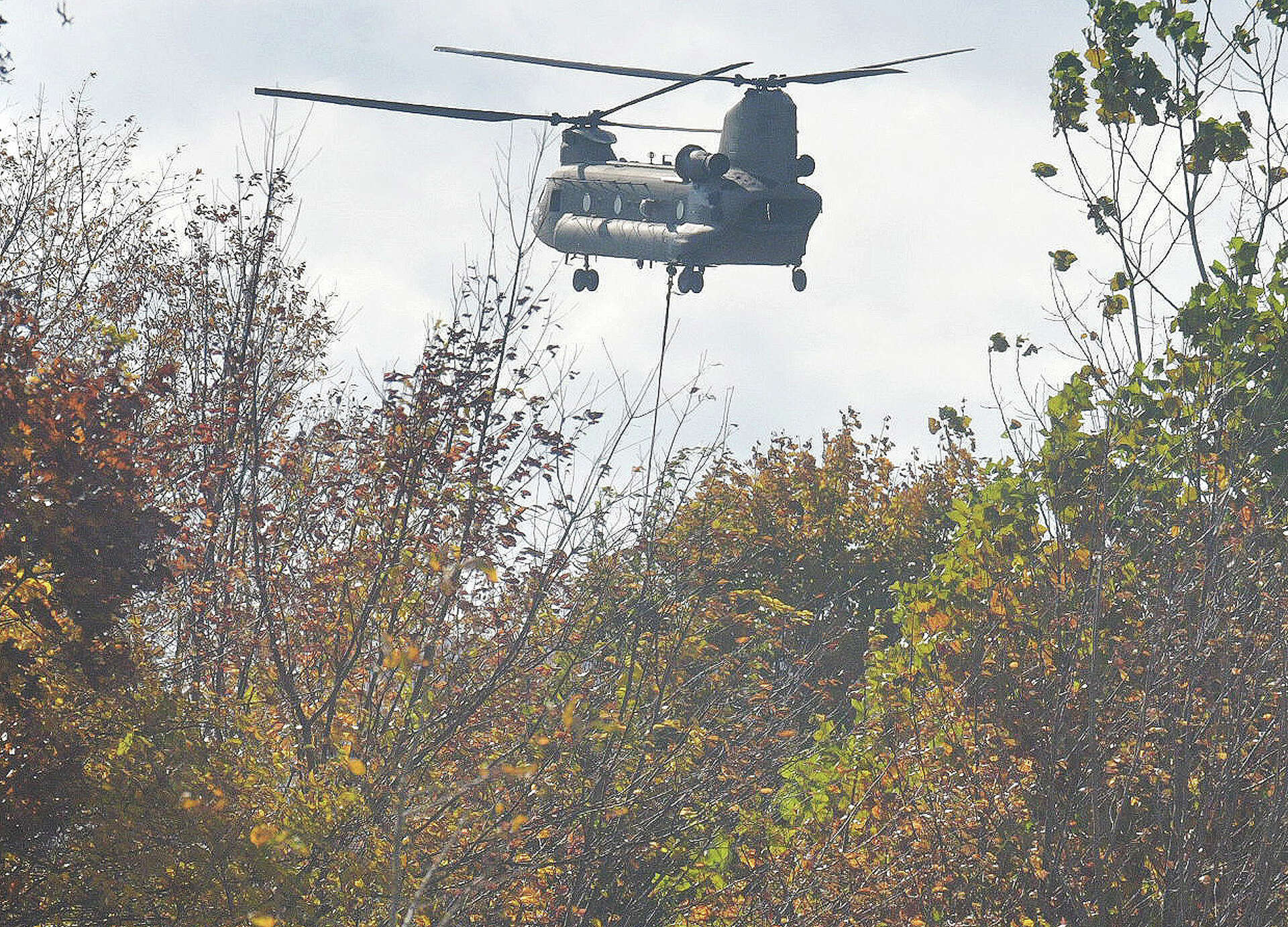 CT National Guard helicopters dump water on Berlin brush fire