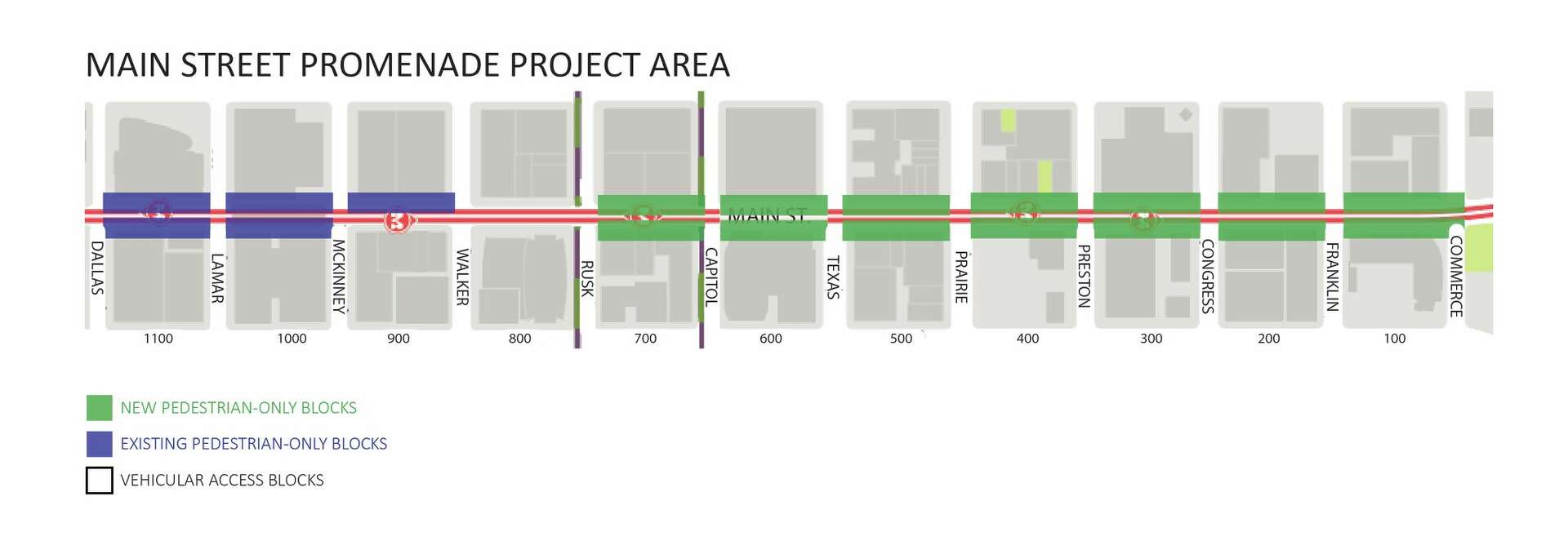 Downtown Houston reveals Main Street Promenade pedestrian mall plans