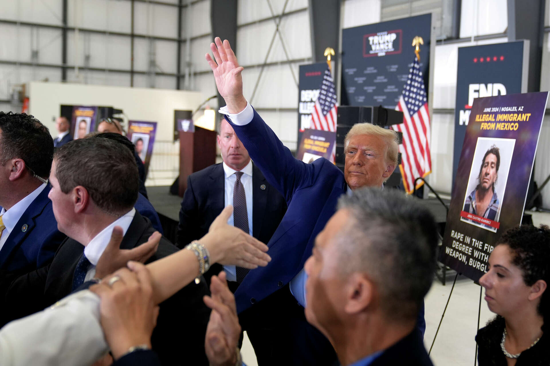 Trump accuses Harris of ignoring migrant crime victims in Texas stop