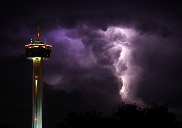 Lightning strikes across Texas