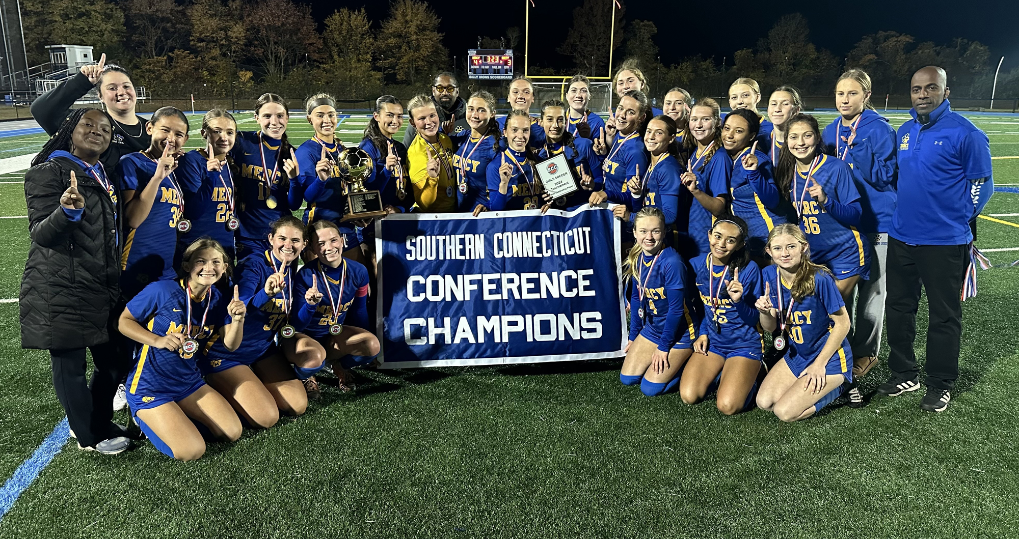 Mercy girls soccer wins SCC championship over Amity in overtime