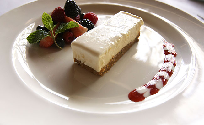Aldo's celebrated cheesecake