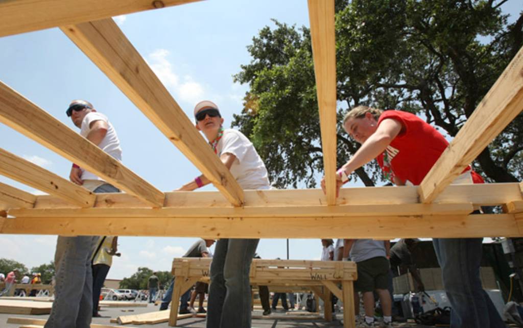Church volunteers are helping provide shelter for Haitians