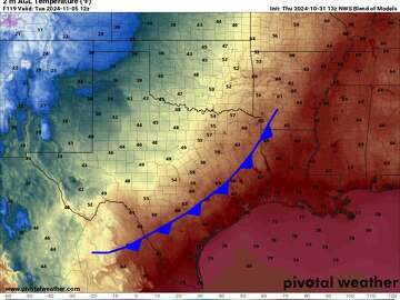 South Texas cold front coming. What's the weekend forecast?