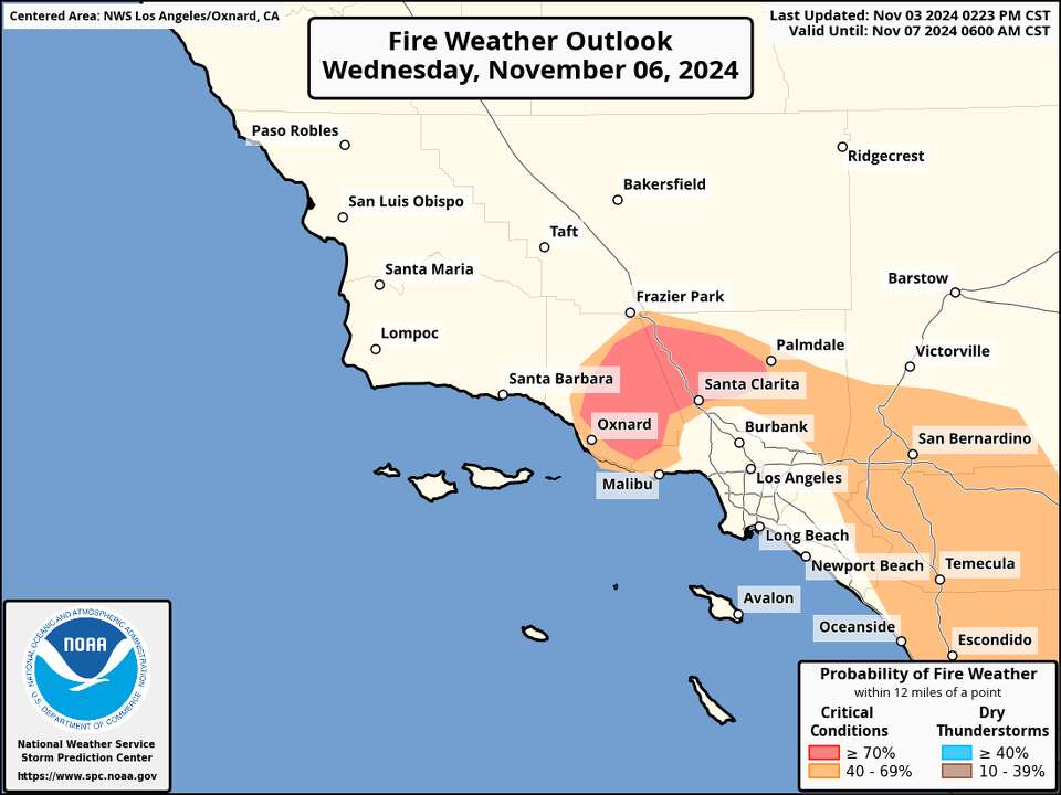 California fire weather warning: Winds could reach 80 mph