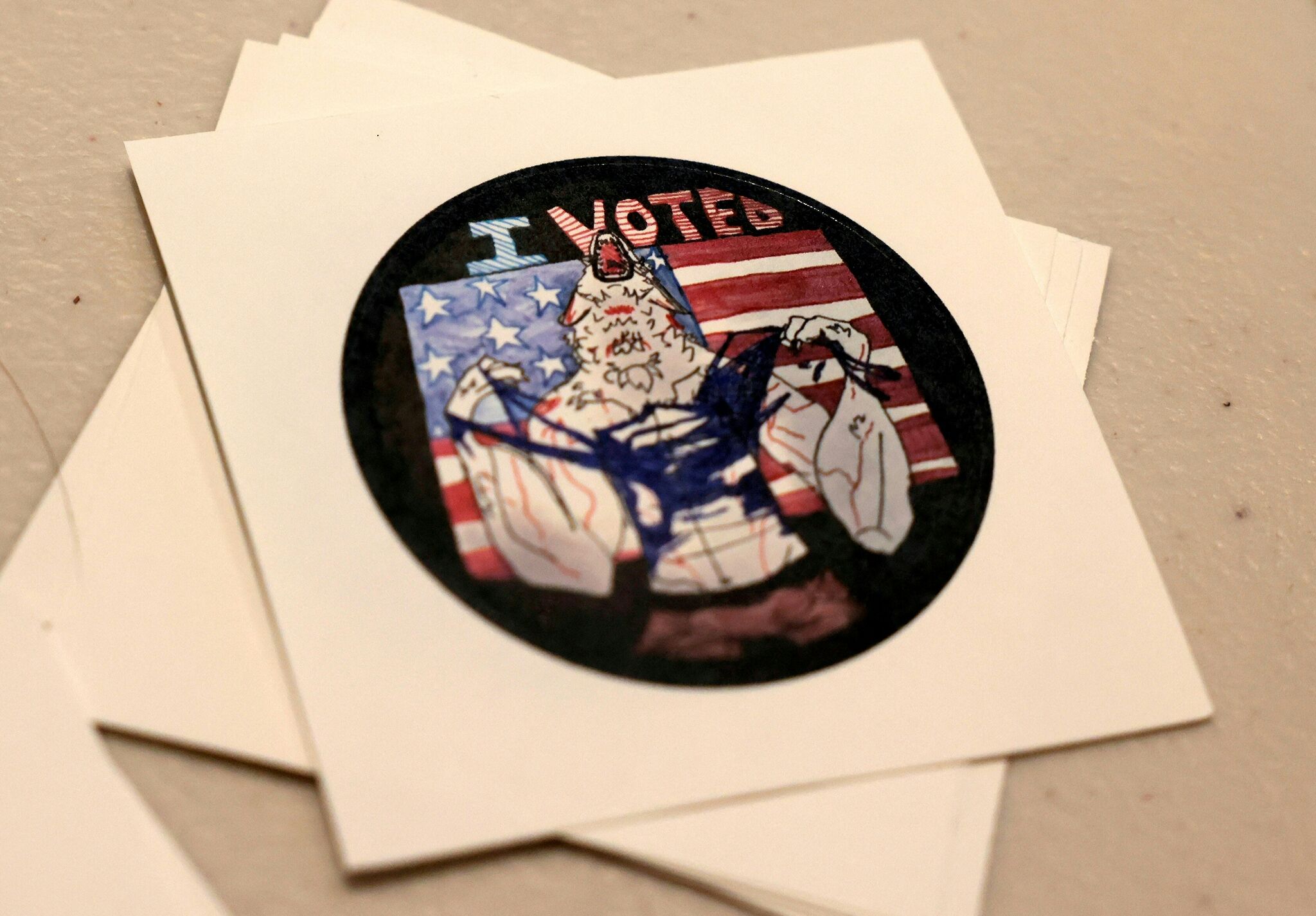 Michigan's werewolf 'I Voted' sticker selling for up to $500 on eBay