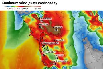 High winds to peak in Bay Area Wednesday morning, raising fire and out