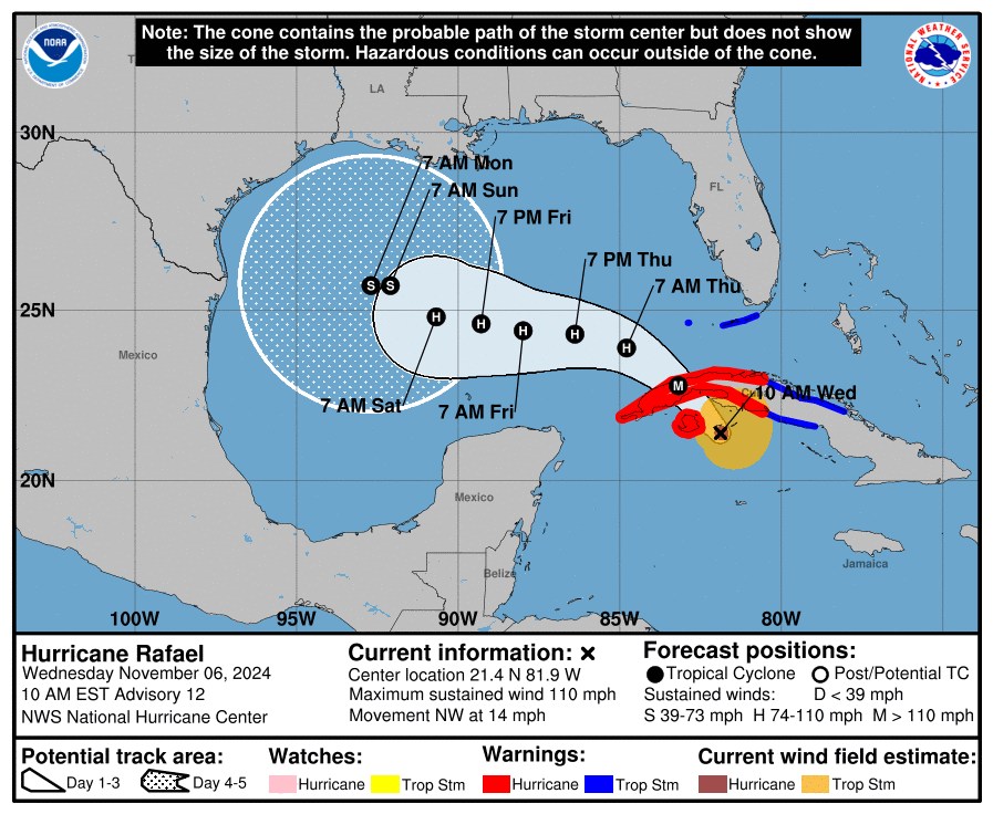NOAA update: Monitoring Hurricane Rafael and the US Gulf Coast