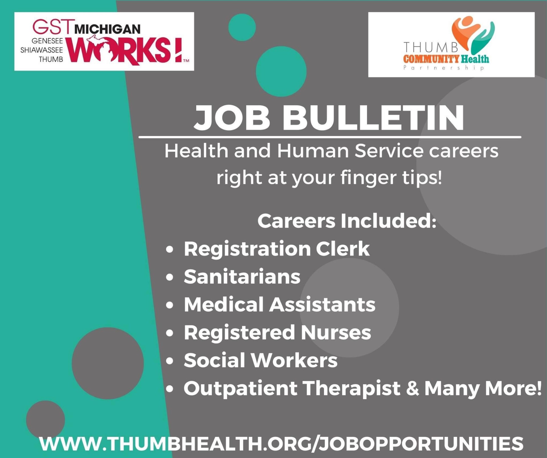 Health and human service jobs available in the Thumb