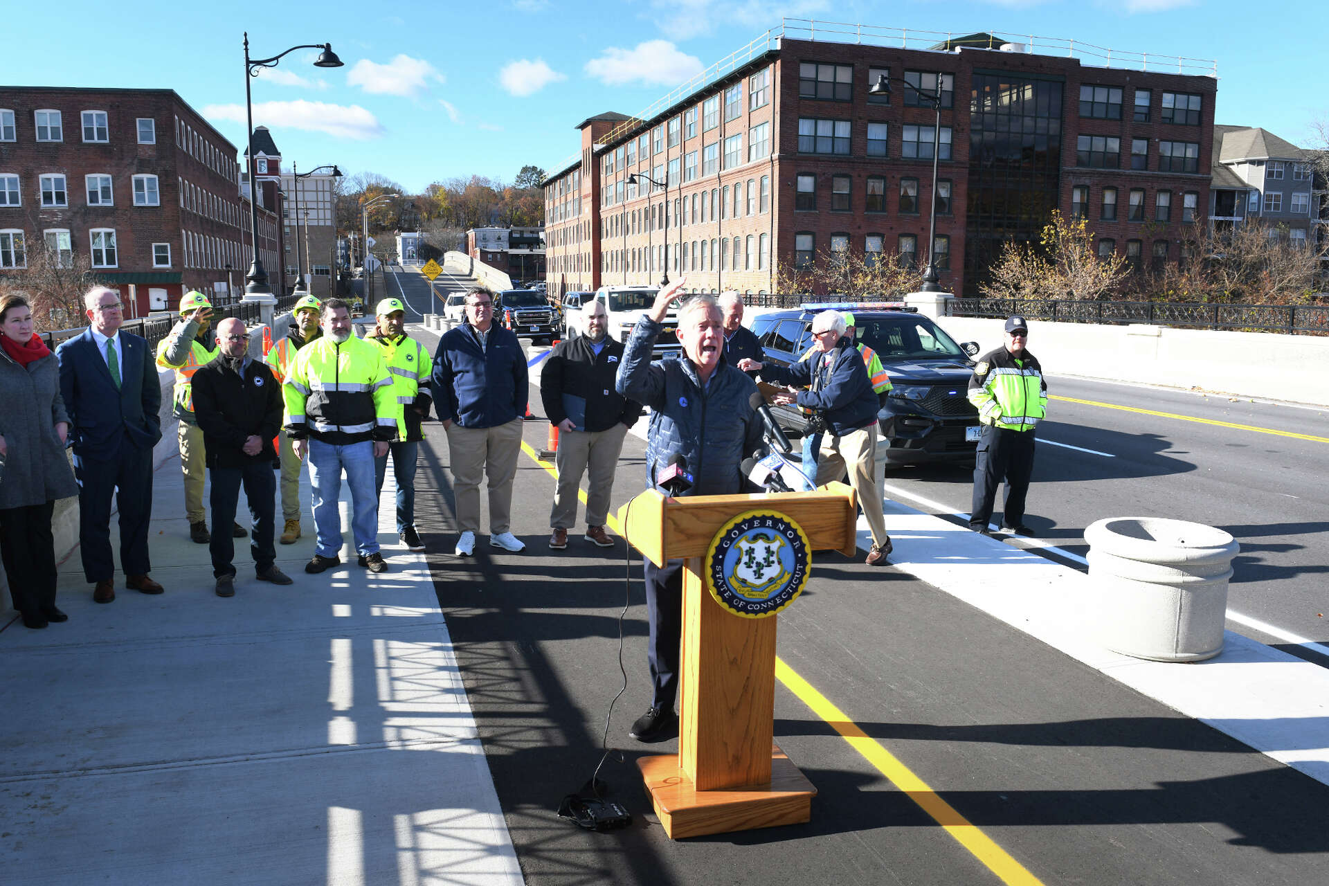 CT and city officials celebrate reopening of Derby-Shelton Bridge