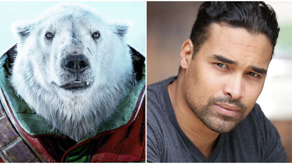 'Red One' stars Reinaldo Faberlle as Agent Garcia, talking polar bear