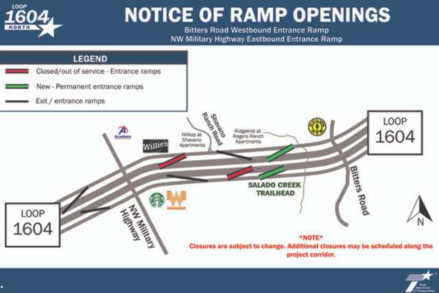 New Loop 1604 entrance ramps hours away from opening