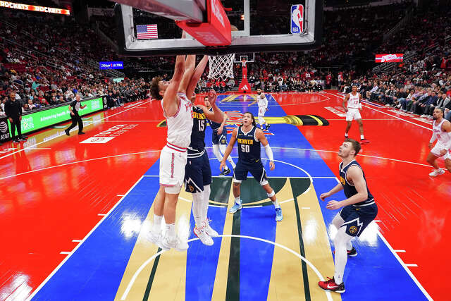 Rockets reveal first look of new blood-red NBA Cup court