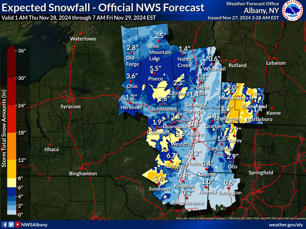 Upstate New York snow forecast widely varies by elevation