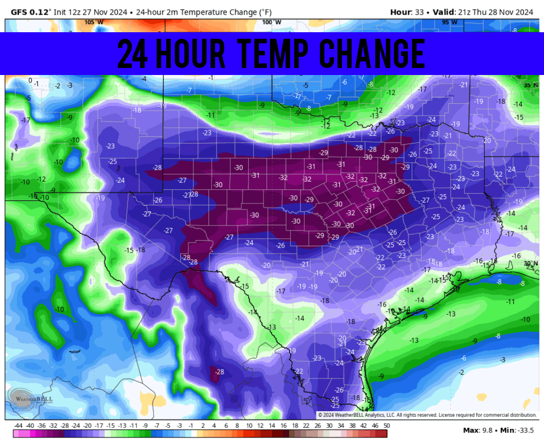 Texas cold front brings a chilly Thanksgiving. Here’s how cold.