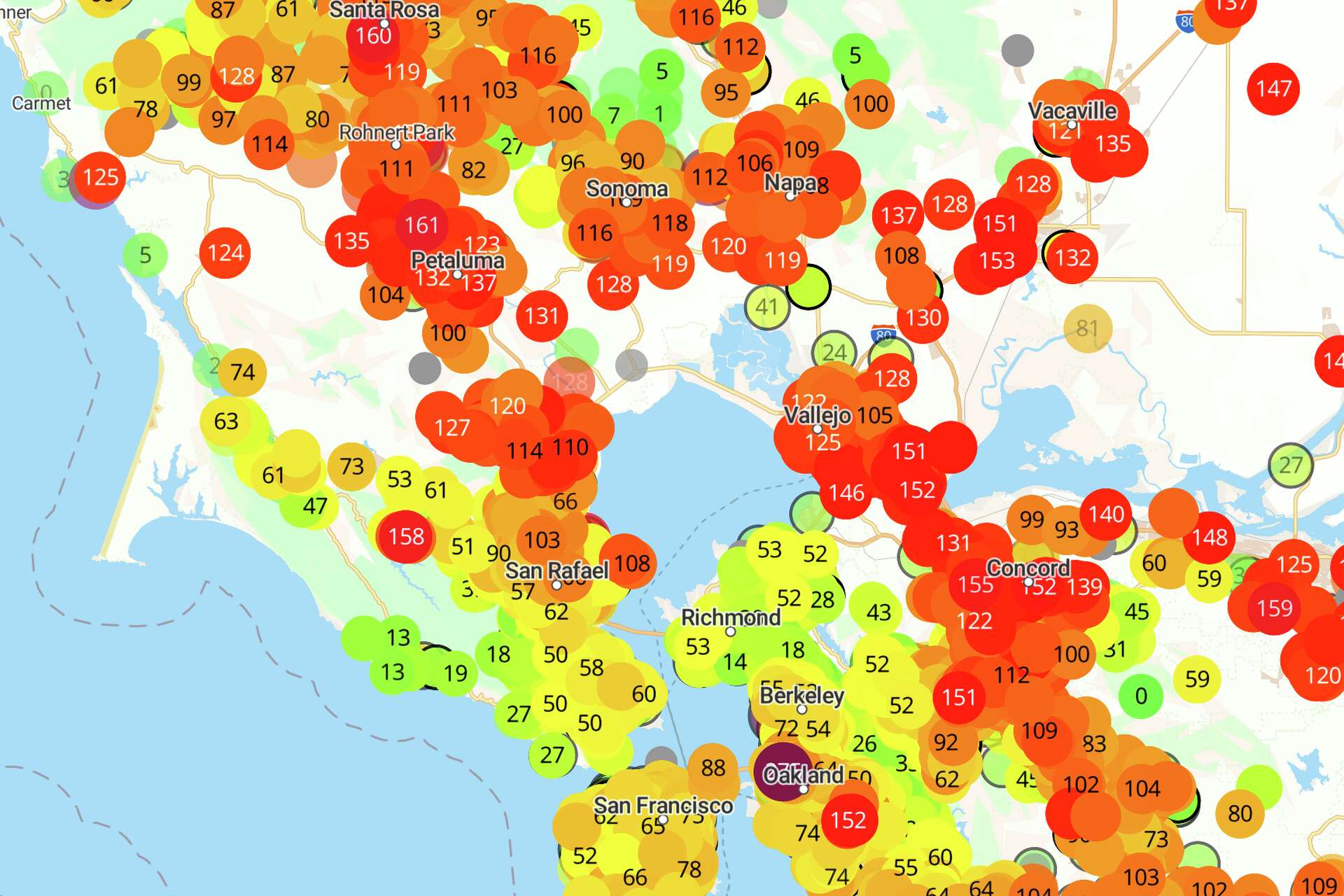 Unhealthy air quality descends on parts of Bay Area