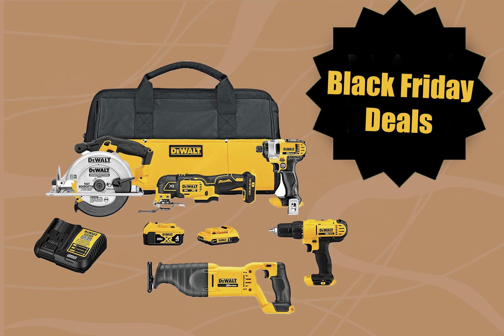 Save $240 on the DeWalt 20V Max Power Tool Combo Kit this Cyber Monday