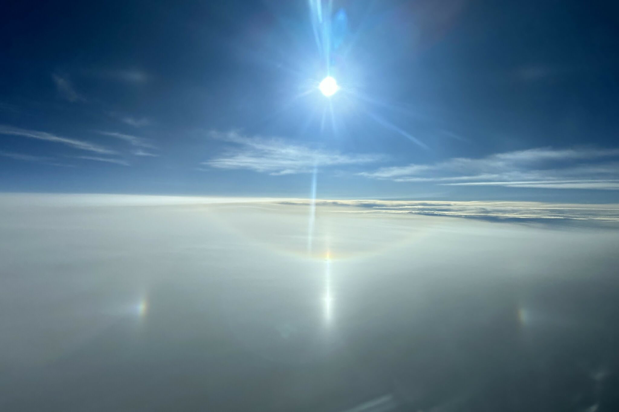 Amazing 'false suns' captured from a plane in West Texas