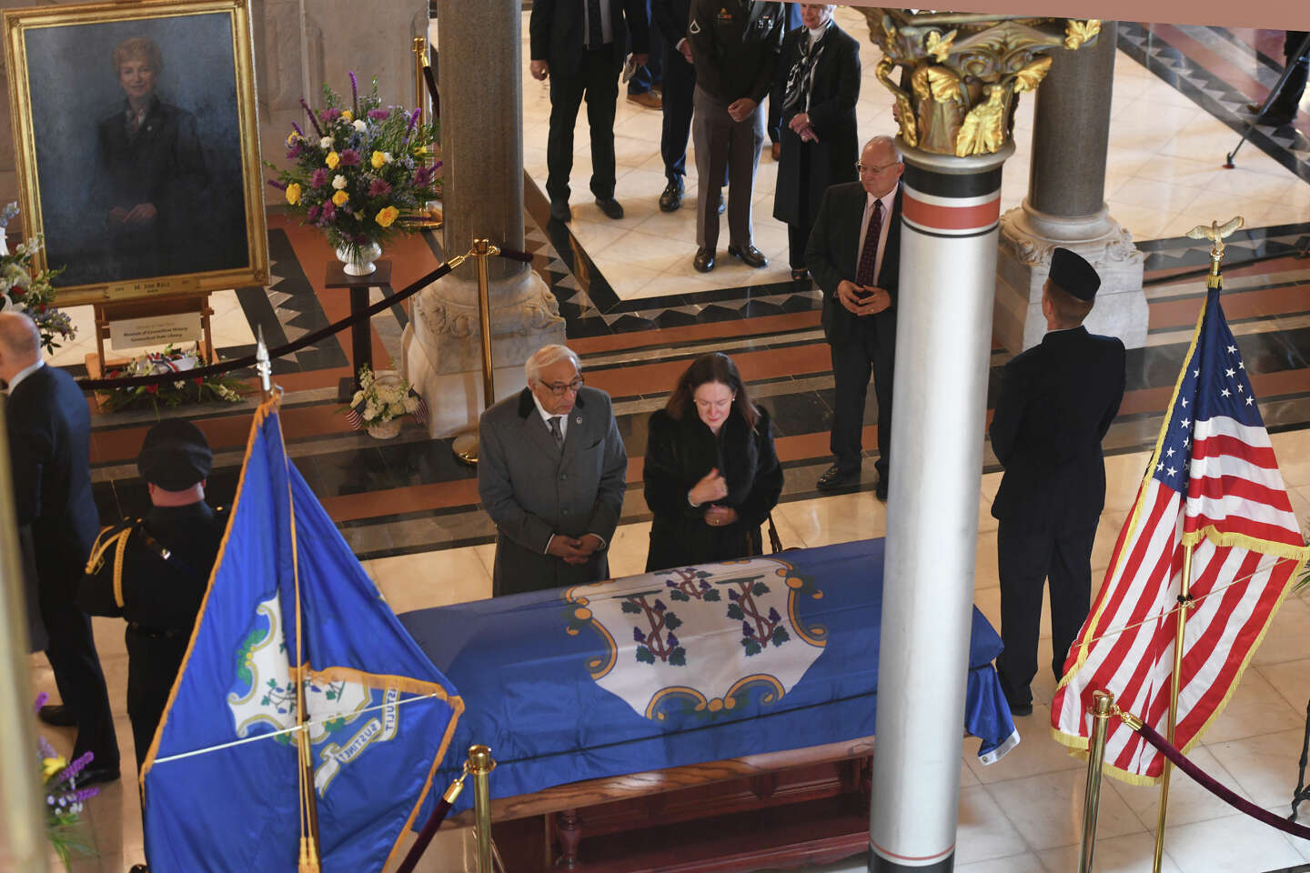 Former CT Gov. Jodi Rell remembered during service at Capitol