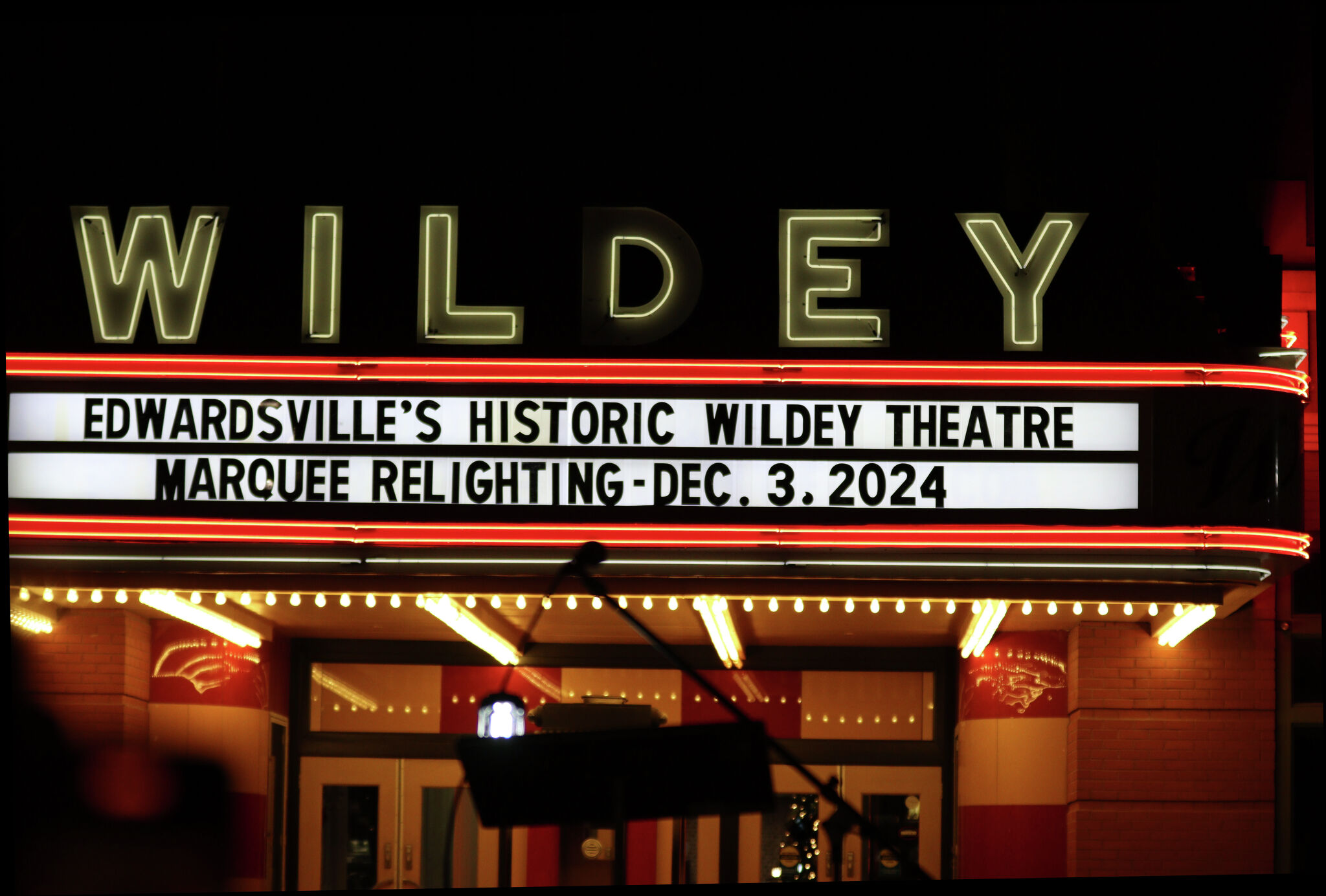 Wildey Theatre marquee restored in Edwardsville IL