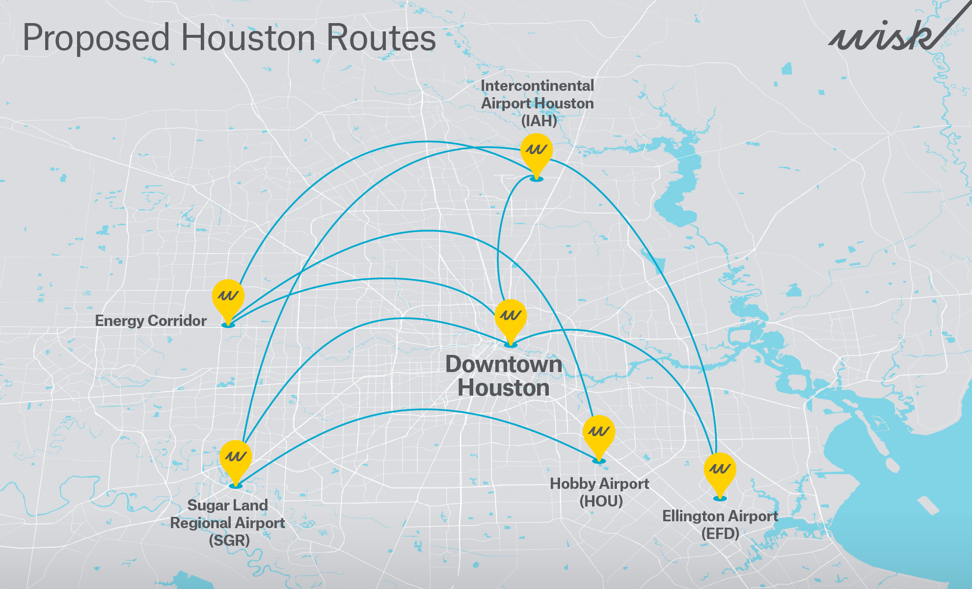 Wisk previews proposed autonomous air taxi routes in Houston