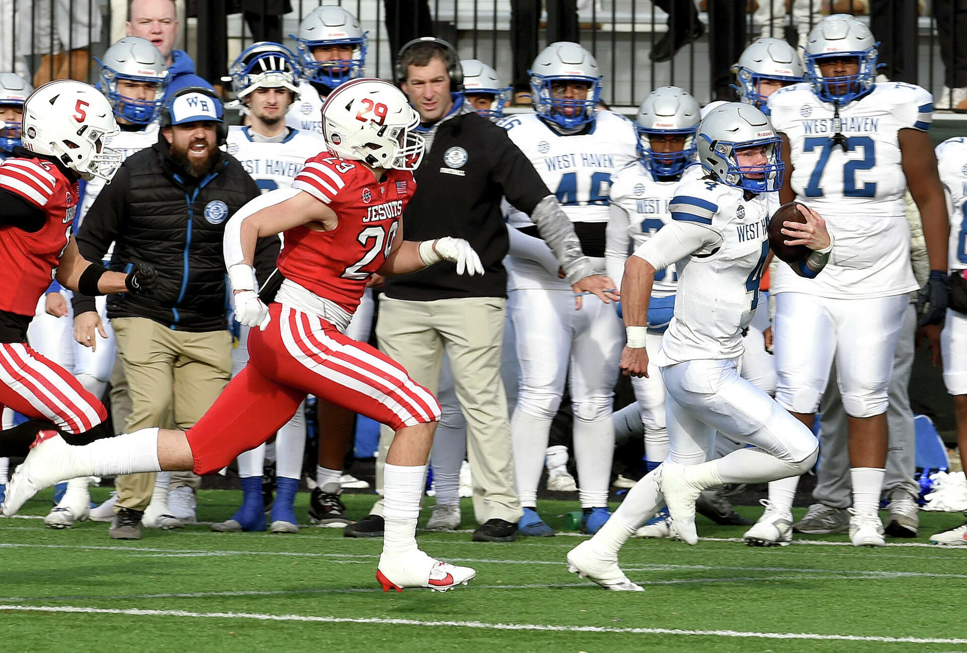 West Haven football defeats Fairfield Prep CIAC Class LL playoff semis