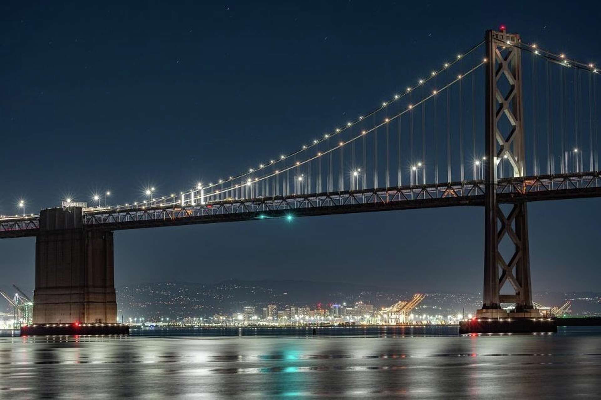 Bay Lights installation underway on bridge after two years of darkness