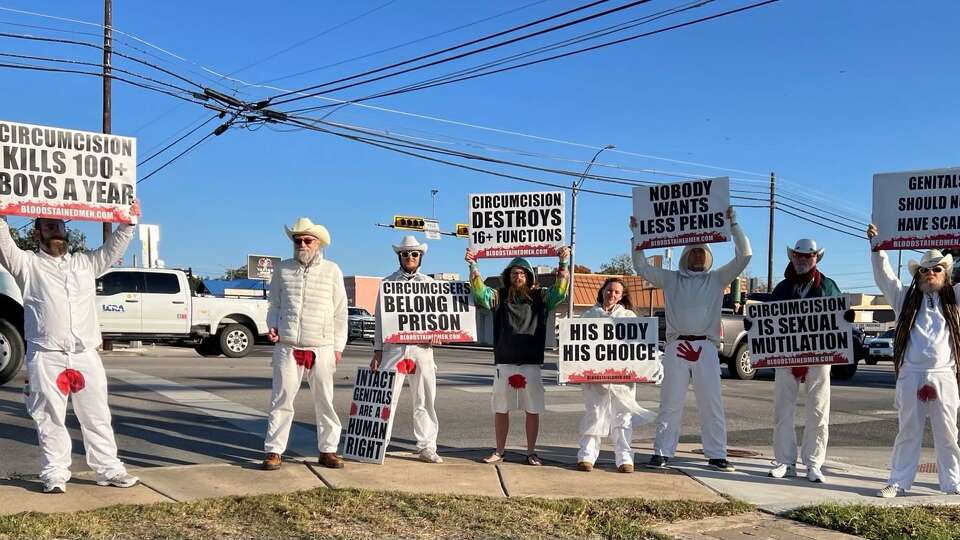 Bloodstained Men protest circumcision in the Texas Hill Country