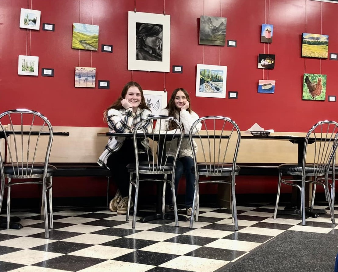 Beulah business features Benzie Central student art in December