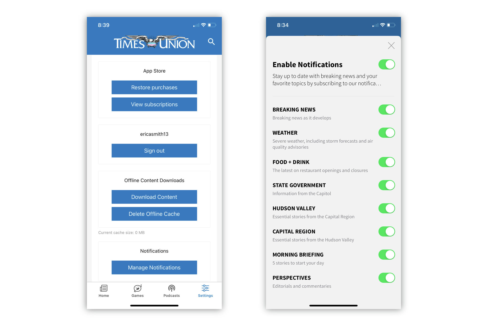 Times Union app update adds customizable news alert categories