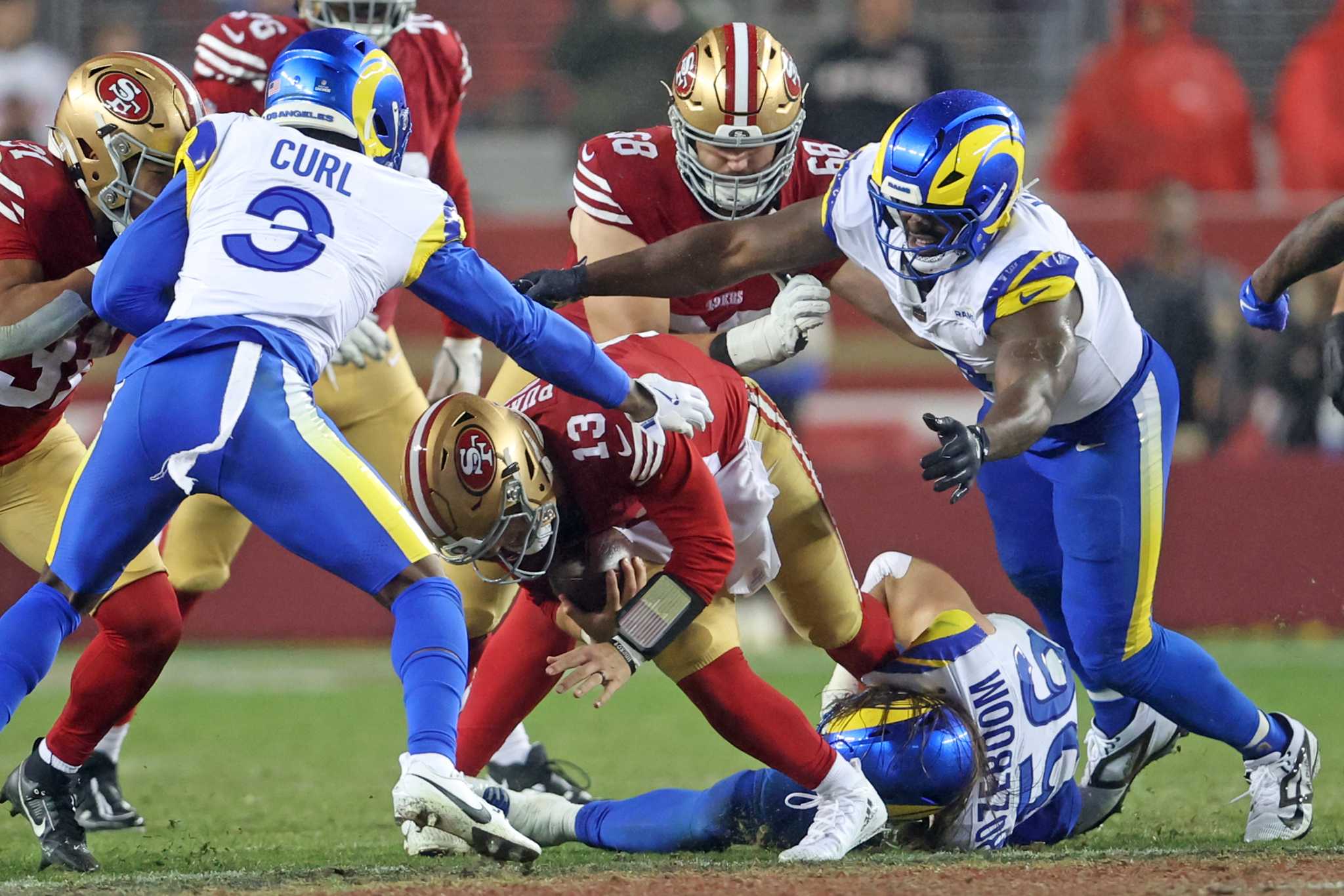 49ers’ Brock Purdy working to get a grip on his problems in the rain