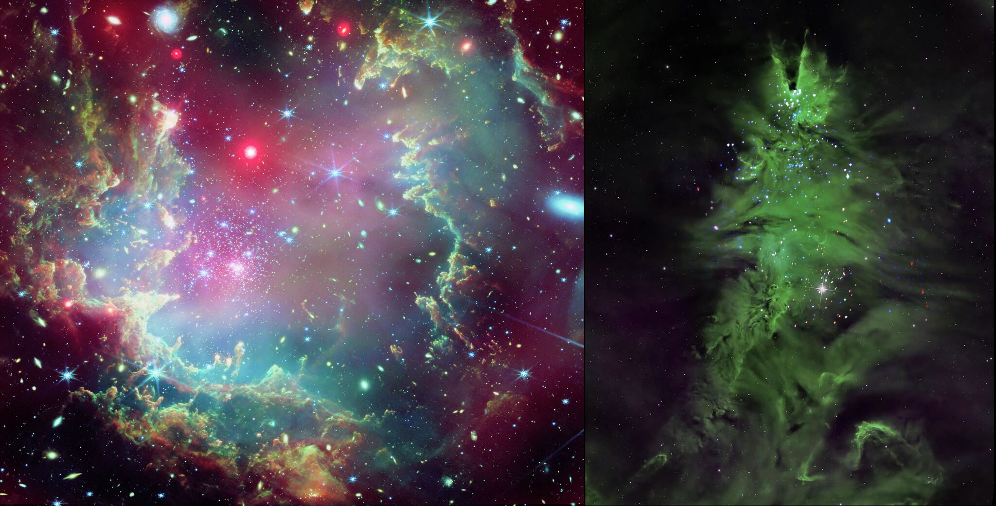NASA's new images show cosmic wreath and Christmas tree