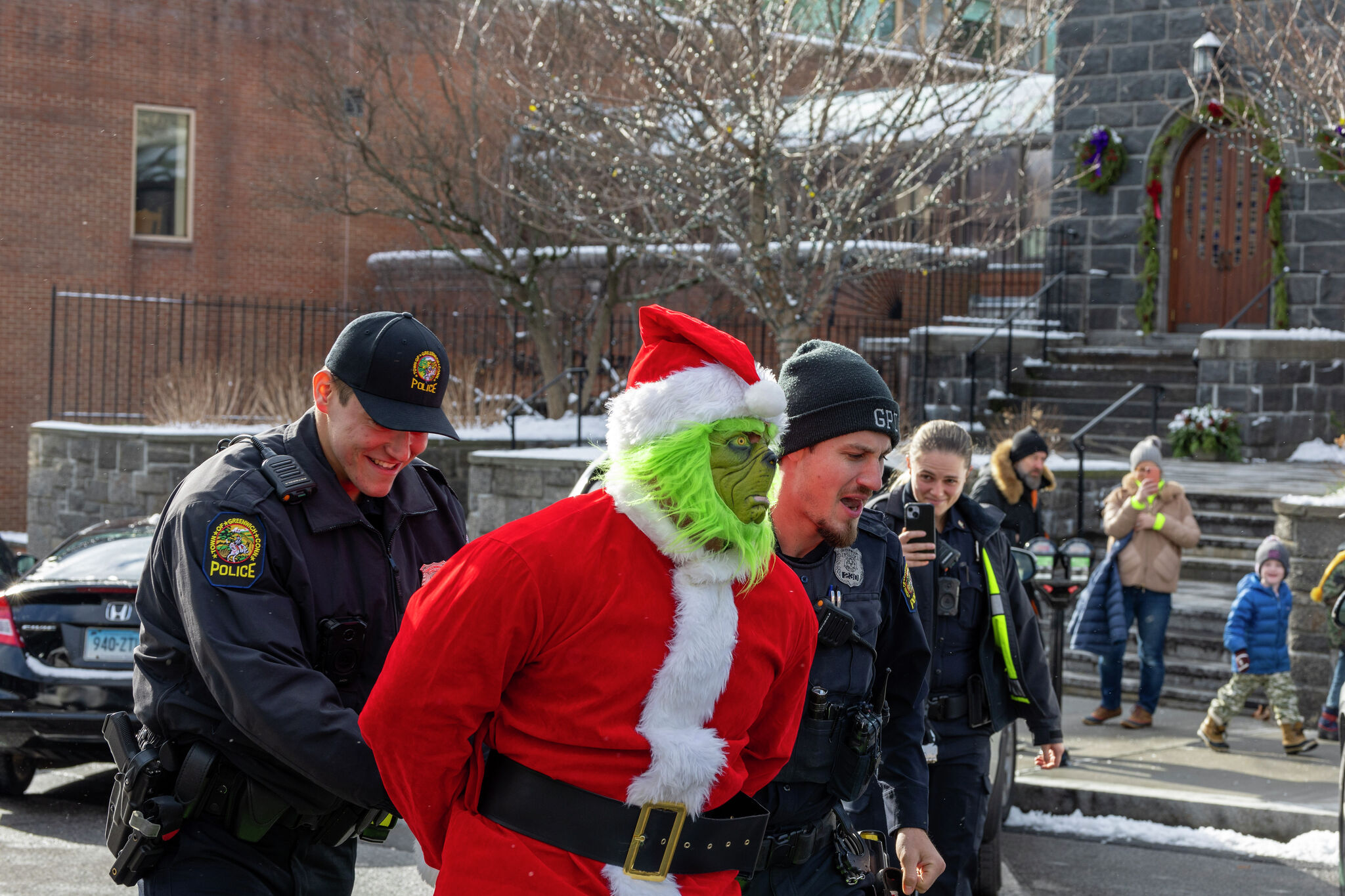 See the Grinch 'arrested' on Greenwich Avenue