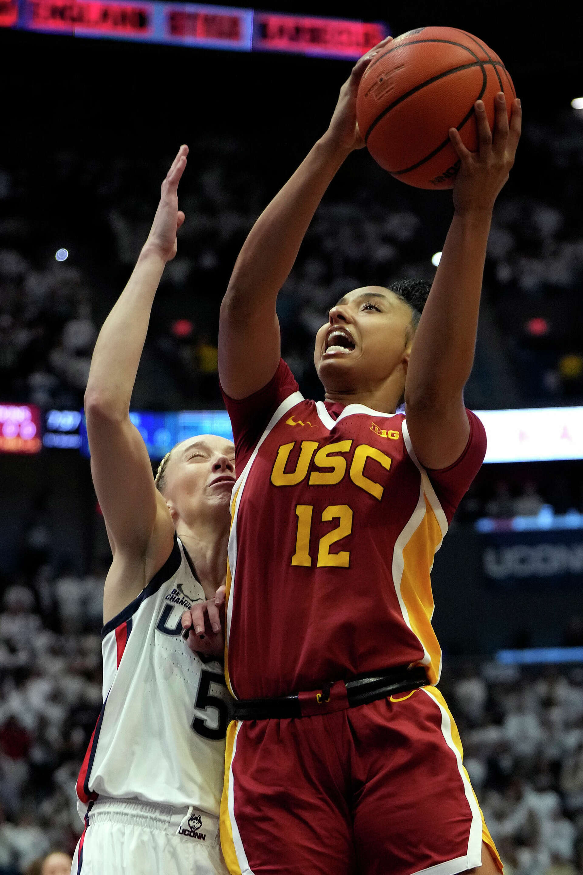 UConn women's basketball team falls short vs. USC, JuJu Watkins