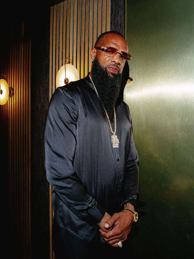 Travis Scott, Bun B, Andre Johnson at Beyoncé SirDavis holiday party