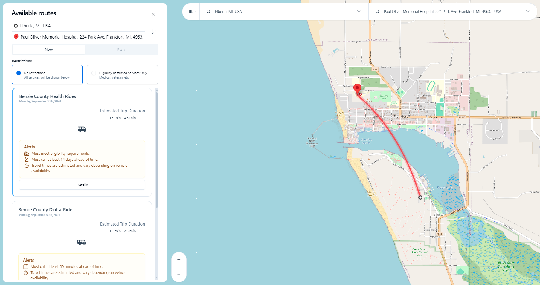 Benzie Bus launches new online trip-planning tool