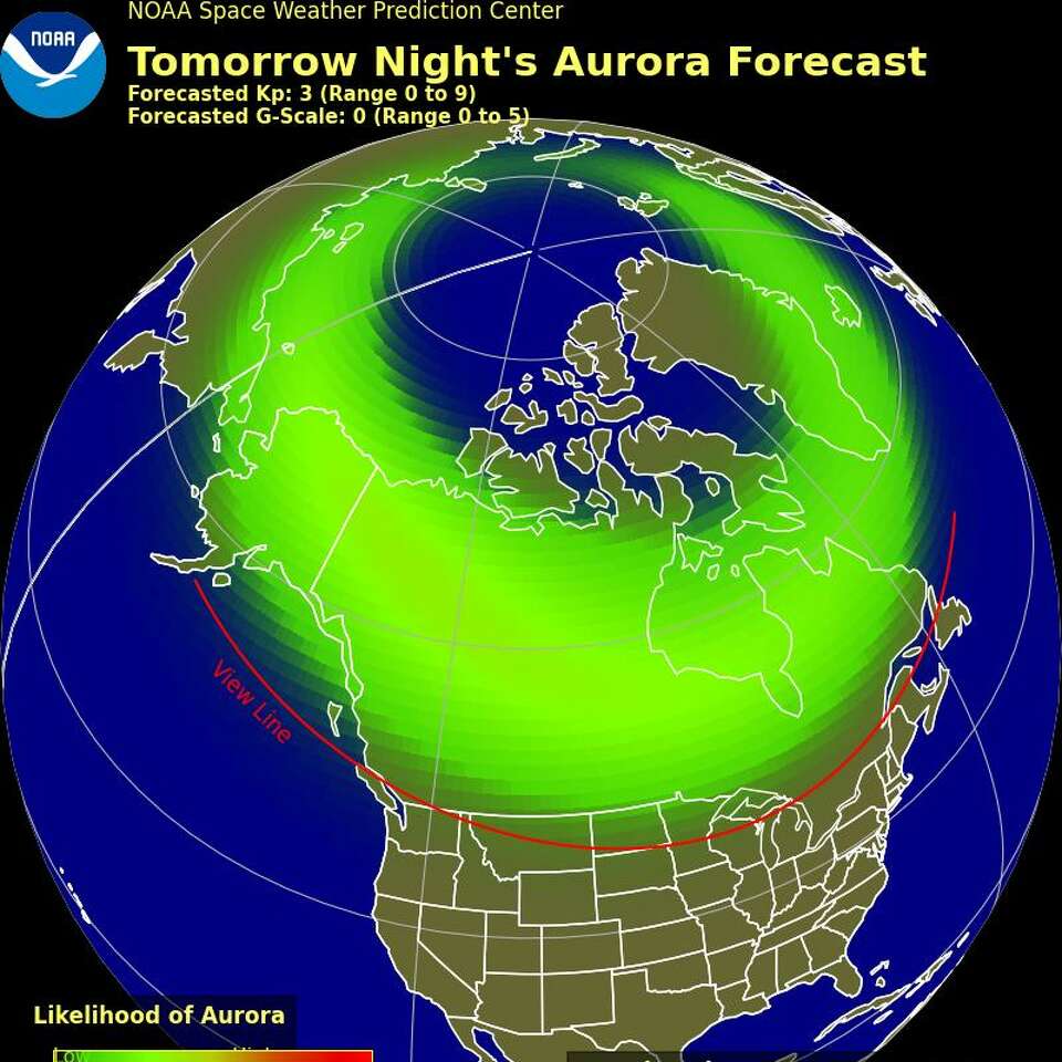 NOAA issues Dec. 24-25 view line map for the US northern lights