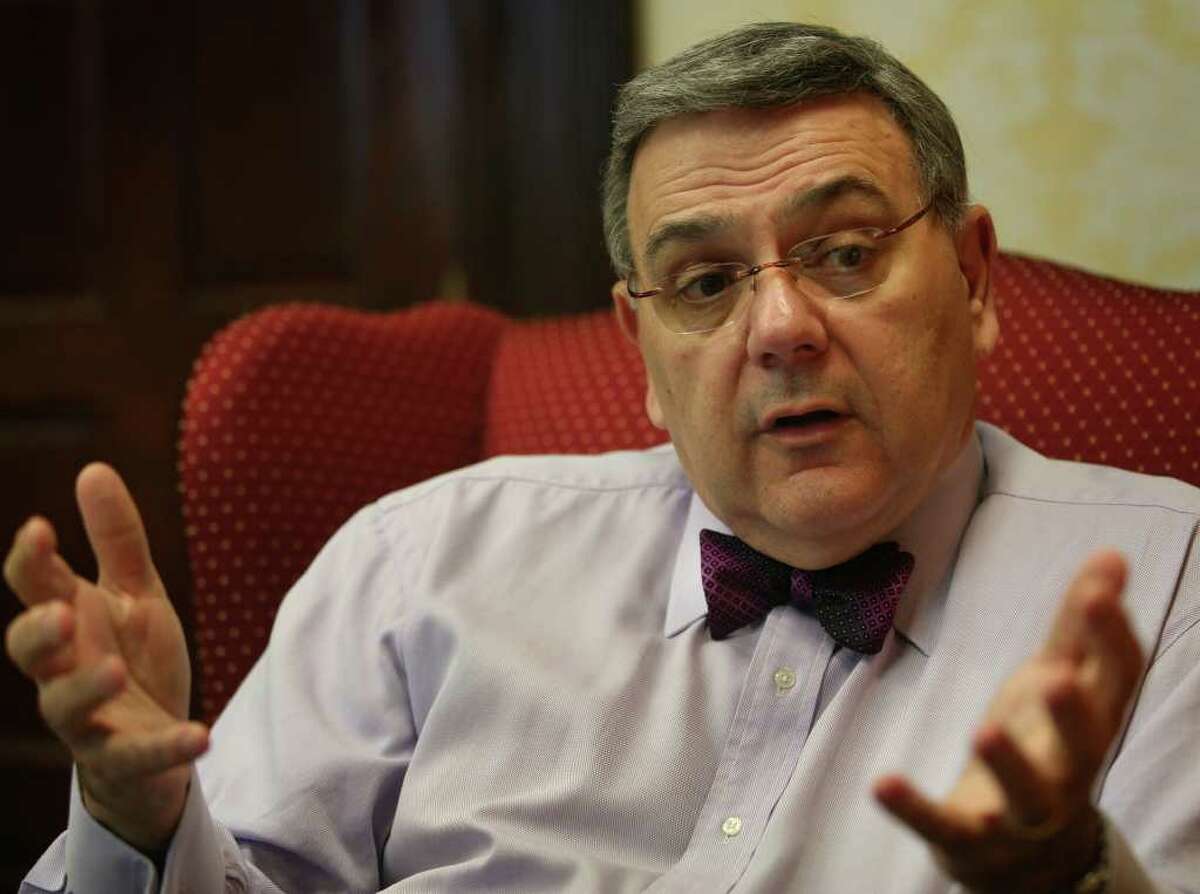 SHU's interim president has experience behind bow tie
