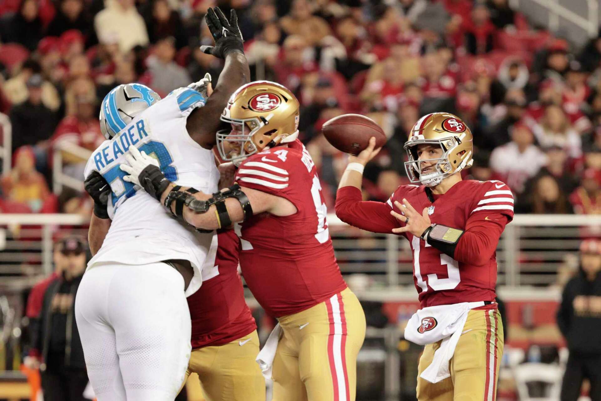 After 49ers’ loss to Lions, take some hope from feistier, flawed team