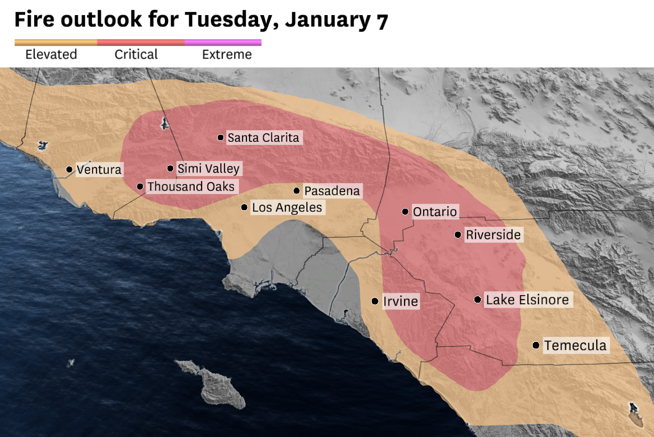 Wildfire danger: Southern California braces for major Santa Ana winds