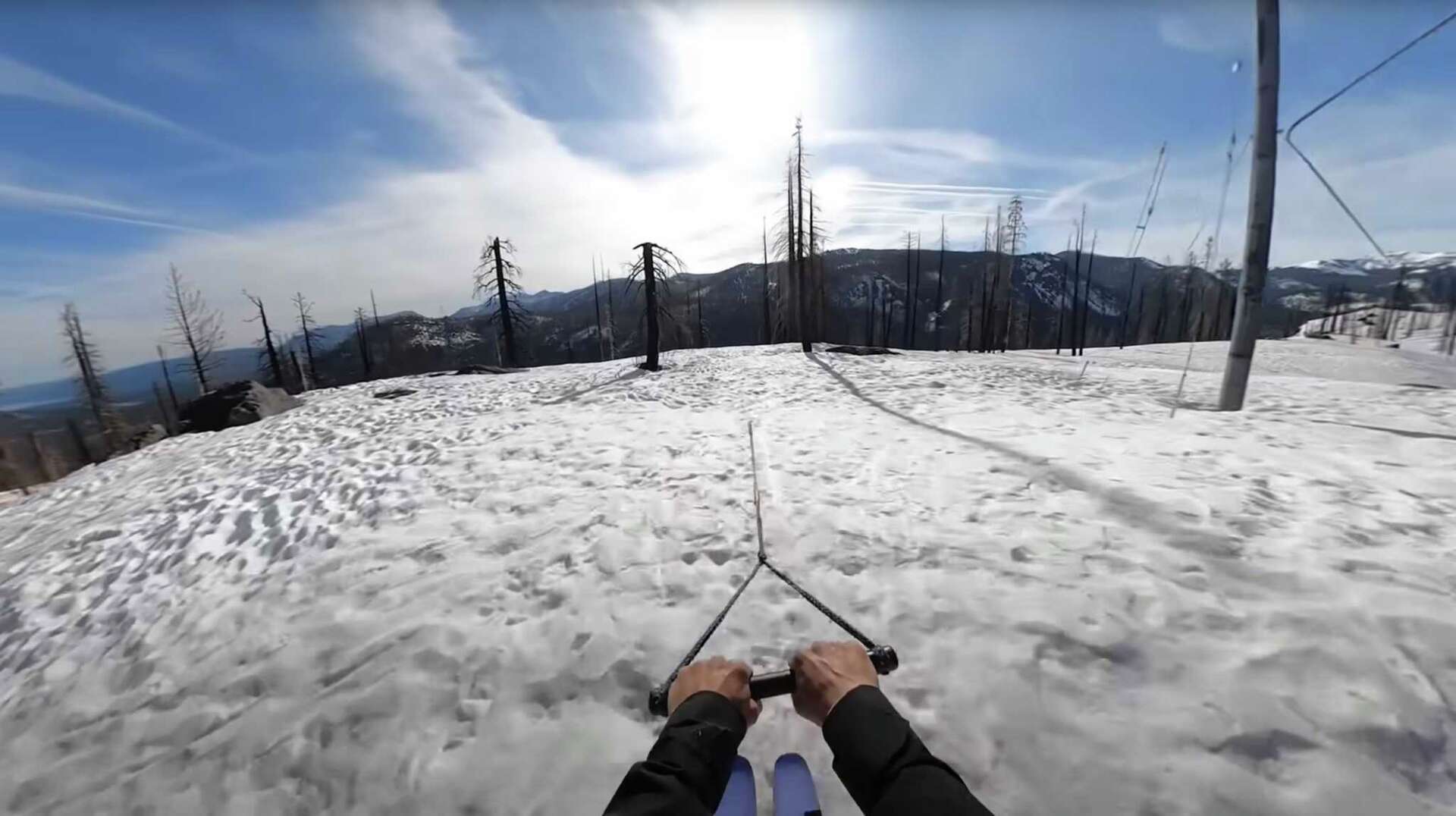 Video: Tahoe skier performs death-defying cliff jump over Highway 50