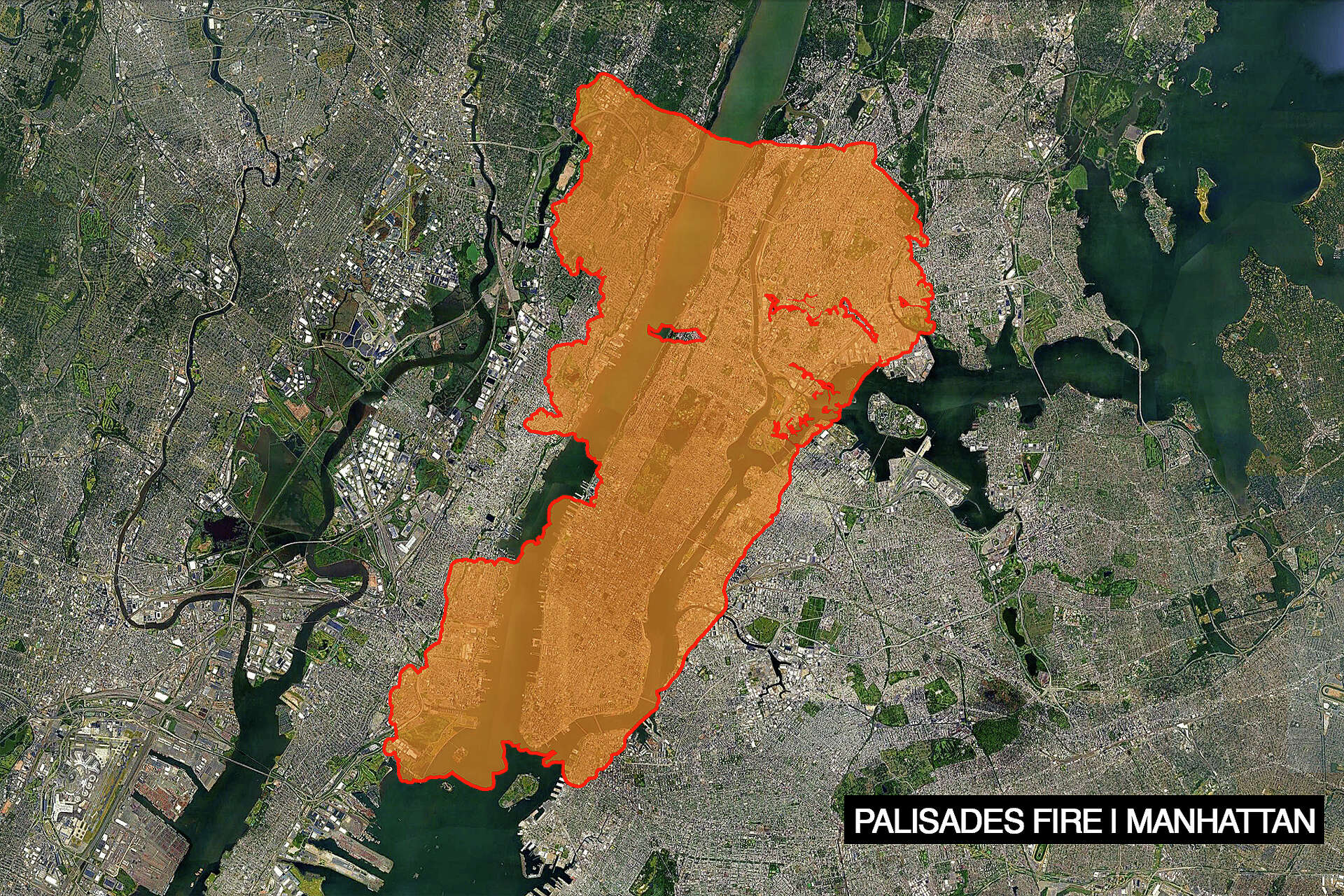 Maps show that Palisades Fire is bigger than Manhattan