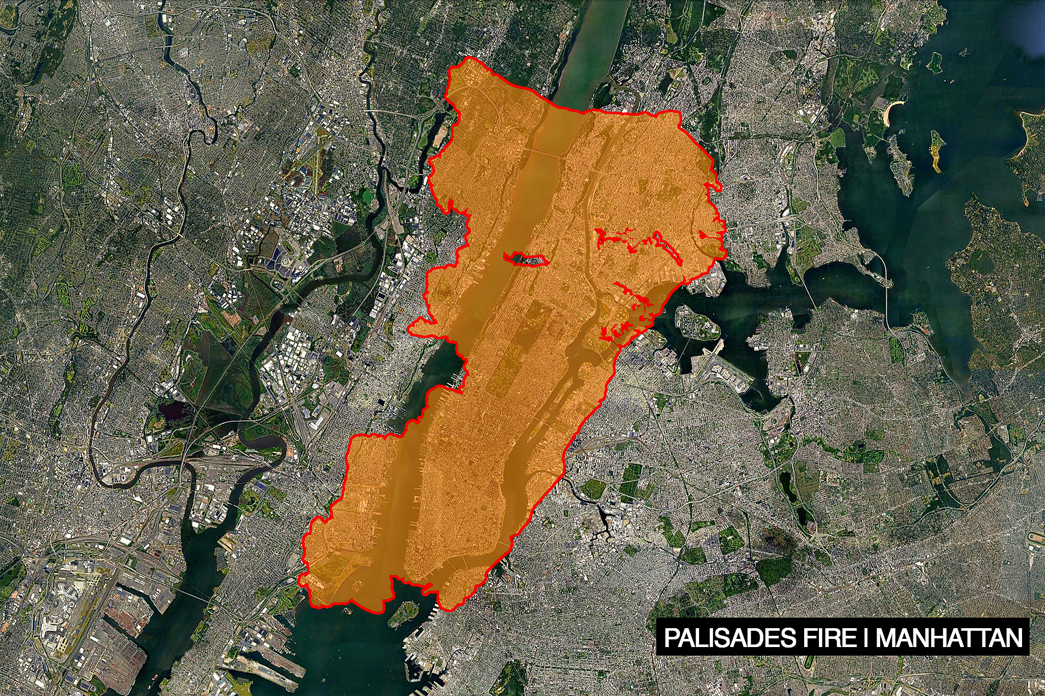 Maps show that Palisades Fire is bigger than Manhattan