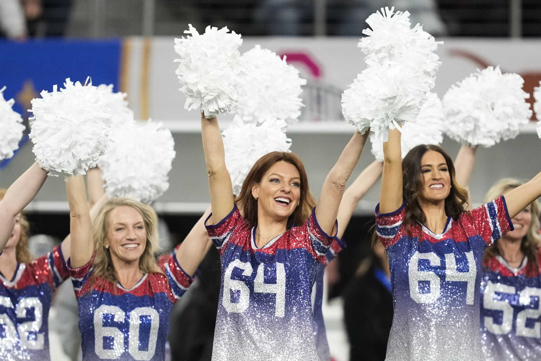 Astros' Julia Morales dances with Kilgore Rangerettes at Cotton Bowl