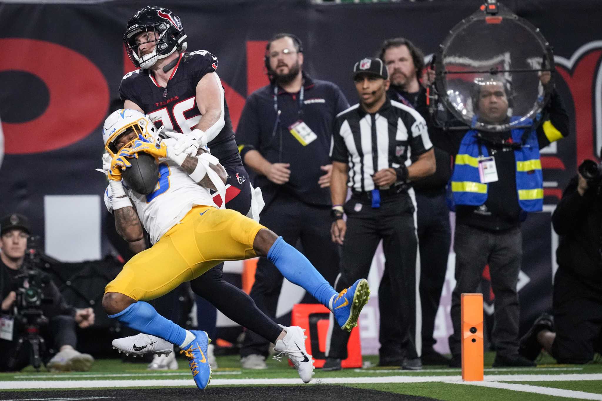 Houston Texans catch a break with Chargers' interception overturned